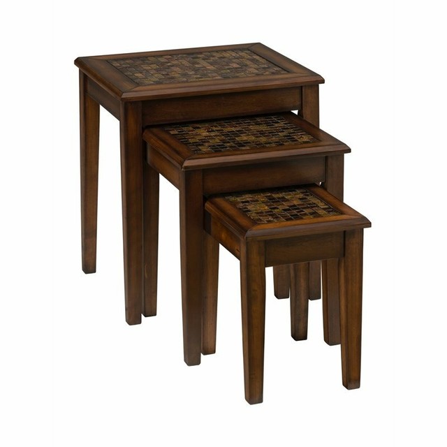 Jofran Baroque Brown Nesting Tables With Mosaic Tile Inlay 698-7 for ...
