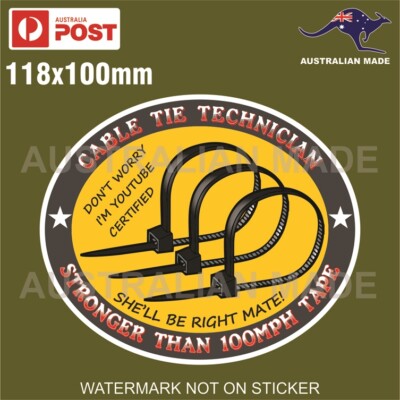 FUNNY CABLE TIE TECHNICIAN STICKER | eBay Australia