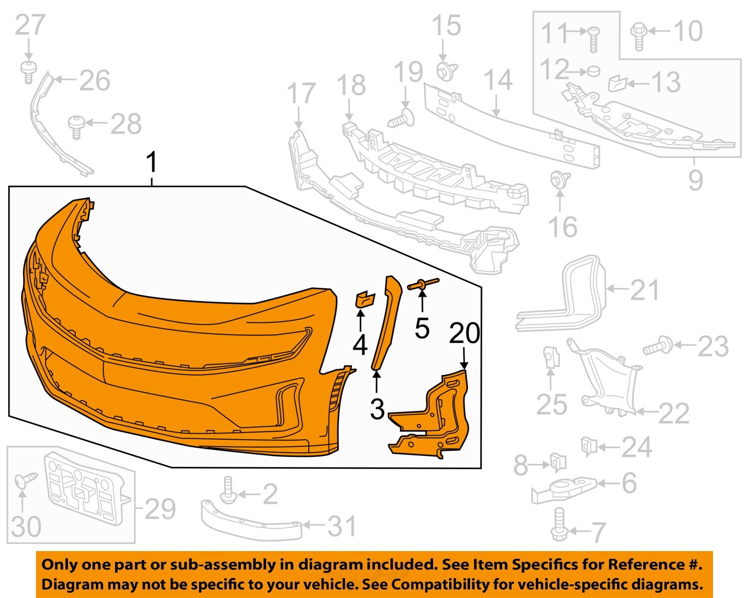 GM OEM 19-23 Camaro Front Bumper Grille Bumper Components-Bumper Cover ...