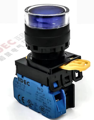 1pcs IDEC Push button switch with light YW1L-AF2E10QM3S blue | eBay