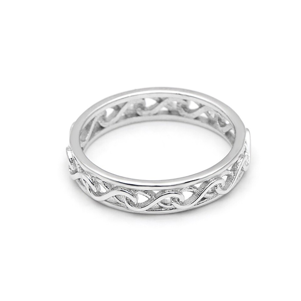Betsy Celtic Eternity Wedding Band Ring Sterling Silver Women Ginger ...