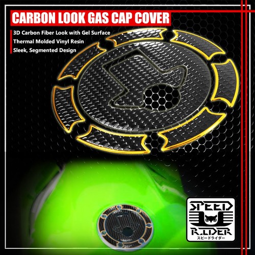 NINJA 500/ZX-6R/7R/9R-11R PERFORATE BLACK&CHROME GOLD GAS CAP FUEL LID ...