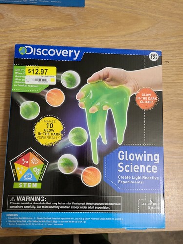 Discovery Glowing Science Slime Kit Glow In The Dark Powerballs New ...