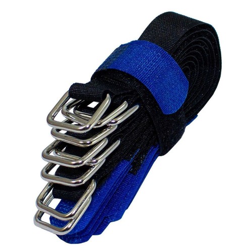 10x Hook + Loop Cable tie 150 x 16mm Black Blue normal Reusable Hook ...