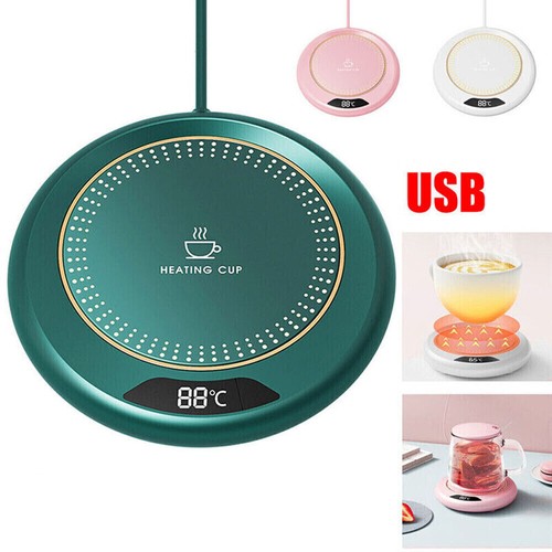 USB Heating Coaster with 3 Gear Digital Display Coffee Milk Warmer Desk ...