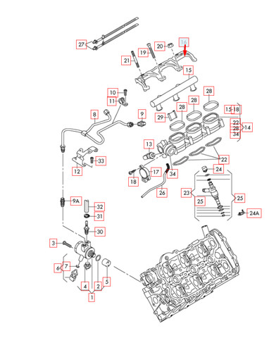 NEW AUDI Q7 4L FUEL RAIL BRACKET RETAINING BAR 06E133340E OEM | eBay