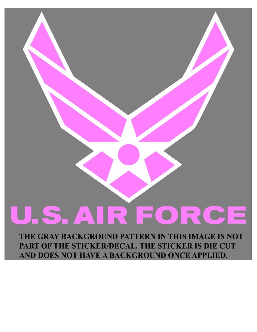 UNITED STATES AIR FORCE LOGO USAF Vinyl Window Decal/Sticker PINK/WHITE ...
