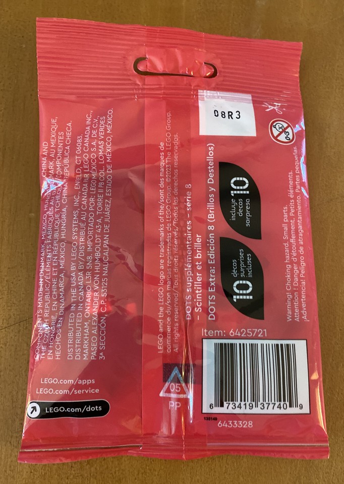 LEGO DOTS 41803 Extra Dots Series 8 Glitter and Shine - 115 Pieces ...