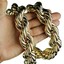 Mens 14k Gold Plated Huge Rope Hip Hop Chain 30MM x 30" Hollow Dookie ...