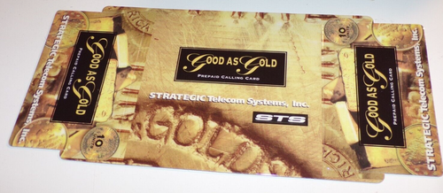Vintage STS Good As Gold 10Unit 2 Prepaid Phone Calling Card Set ...