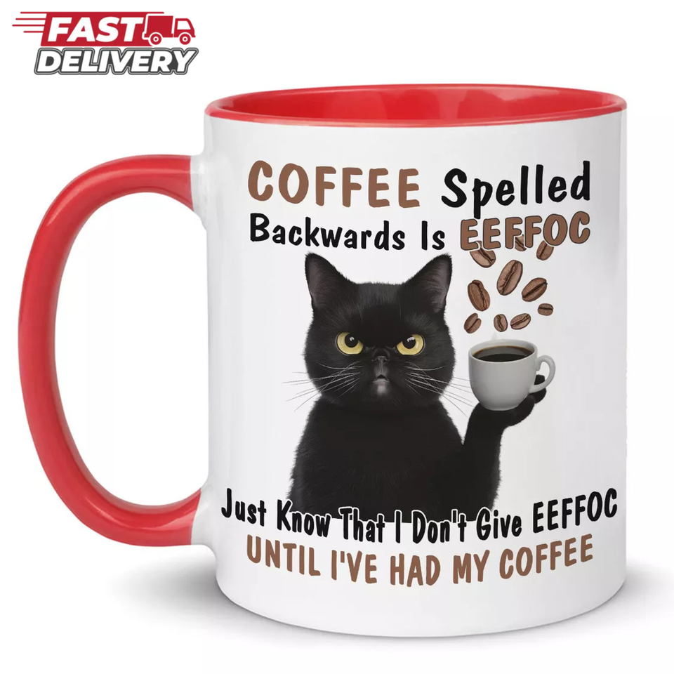 Eeffoc Is Coffee Spelled Backwards Funny Sarcastic Mug 11oz 15oz Cup ...