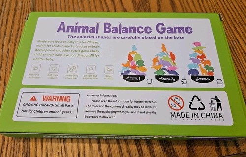 Animal Dinosaur Balance Stacking Game Toys Wood Building Blocks For Kid ...