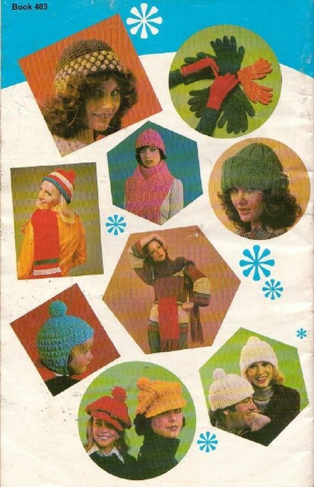 Vintage Patons Book 483 Winter Warmers knitting patterns hats scarves ...