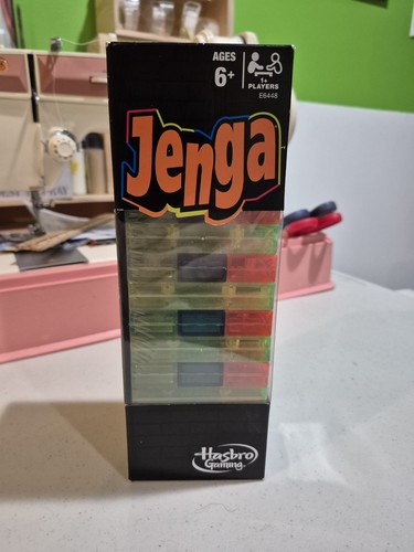 Hasbro Gaming Jenga Neon Pop Building Blocks Tumbling Tower Game New ...
