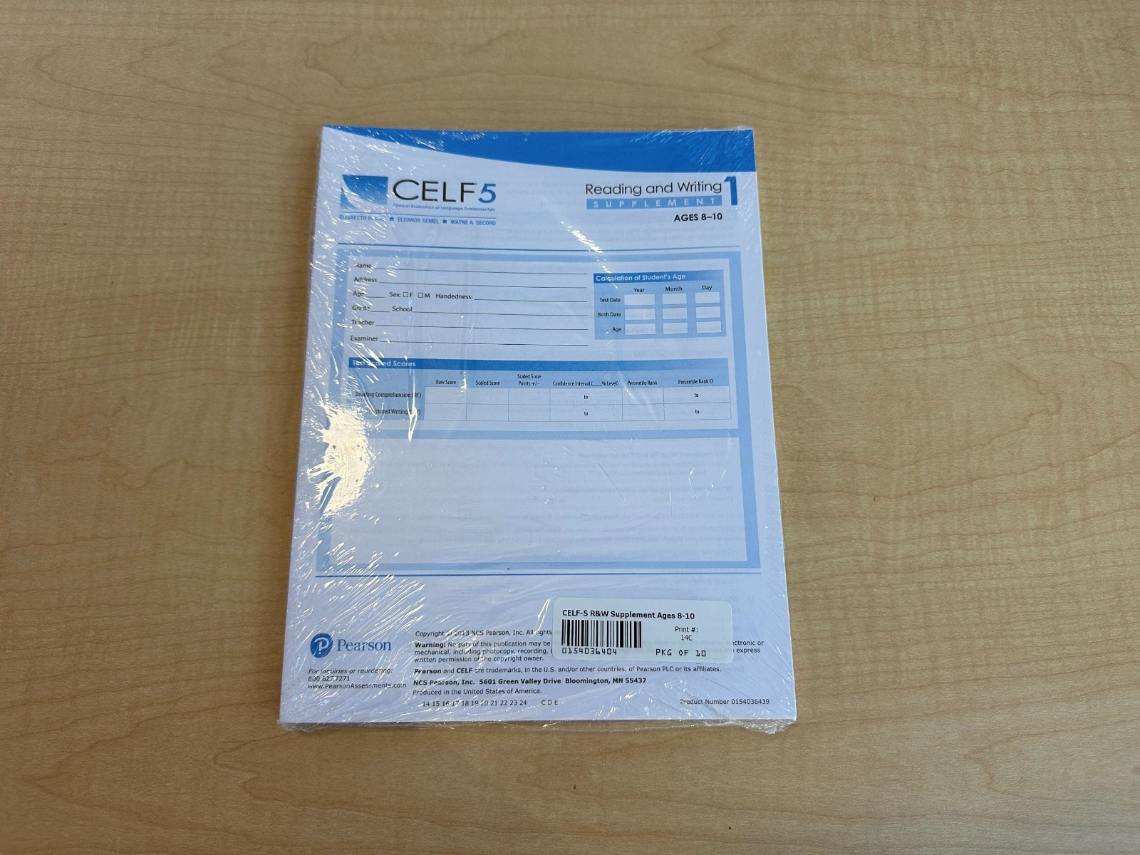 CELF-5 Complete Kit Clinical Evaluation of Language Fundamentals Fifth ...