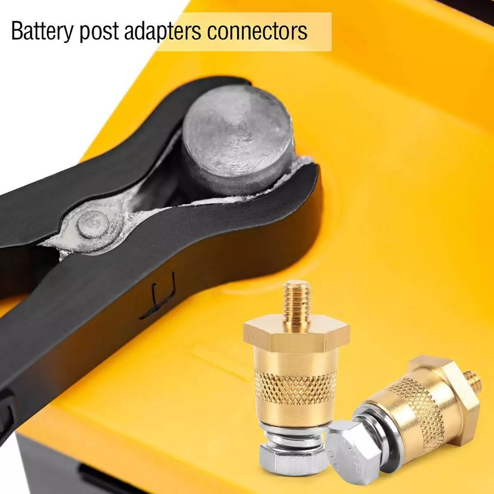 NEW 2PCS Battery Pole Adapter Terminal Connector Fittings M6 Thread ...