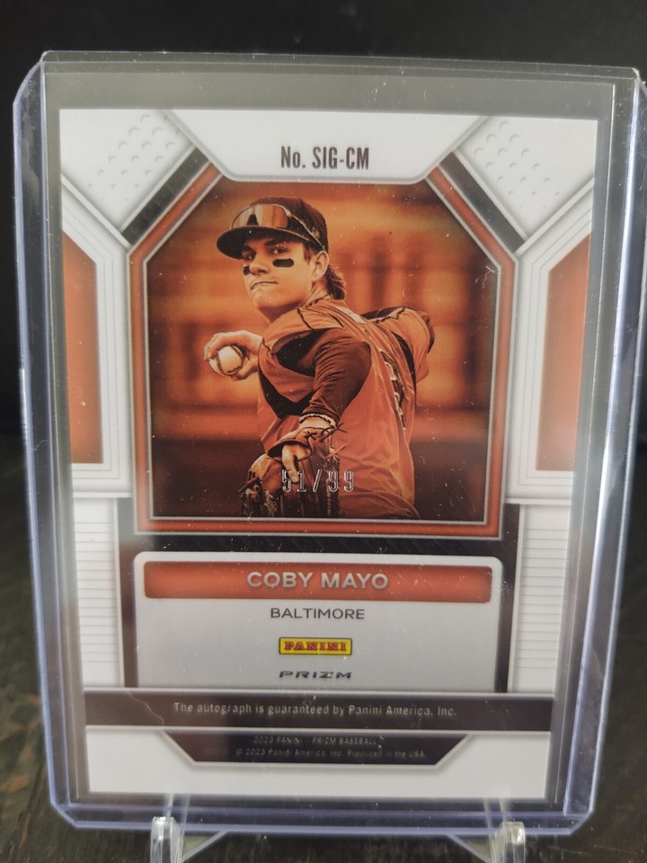 2023 Panini Prizm Baseball Coby Mayo Signatures Prospect Auto Purple ...