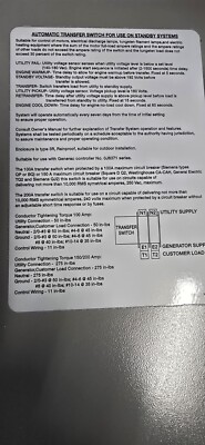 Generac RXSC200A3 Non-Service Rated 200 Amp Automatic Transfer Switch ...