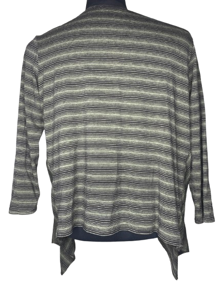 Mela Purdie Sz 10 Black Beige Open Front Waterfall Cardigan | eBay ...