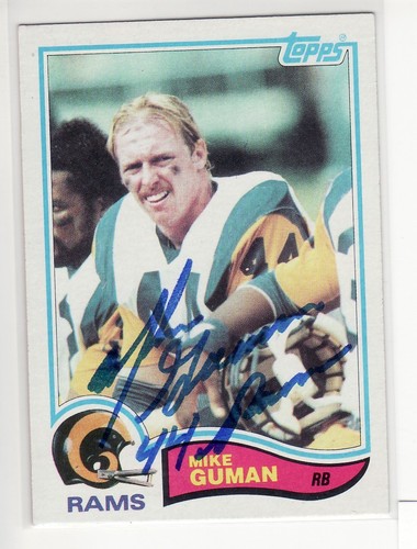 MIKE GUMAN LOS ANGELES RAMS 1982 TOPPS #376 AUTOGRAPHED CARD | eBay
