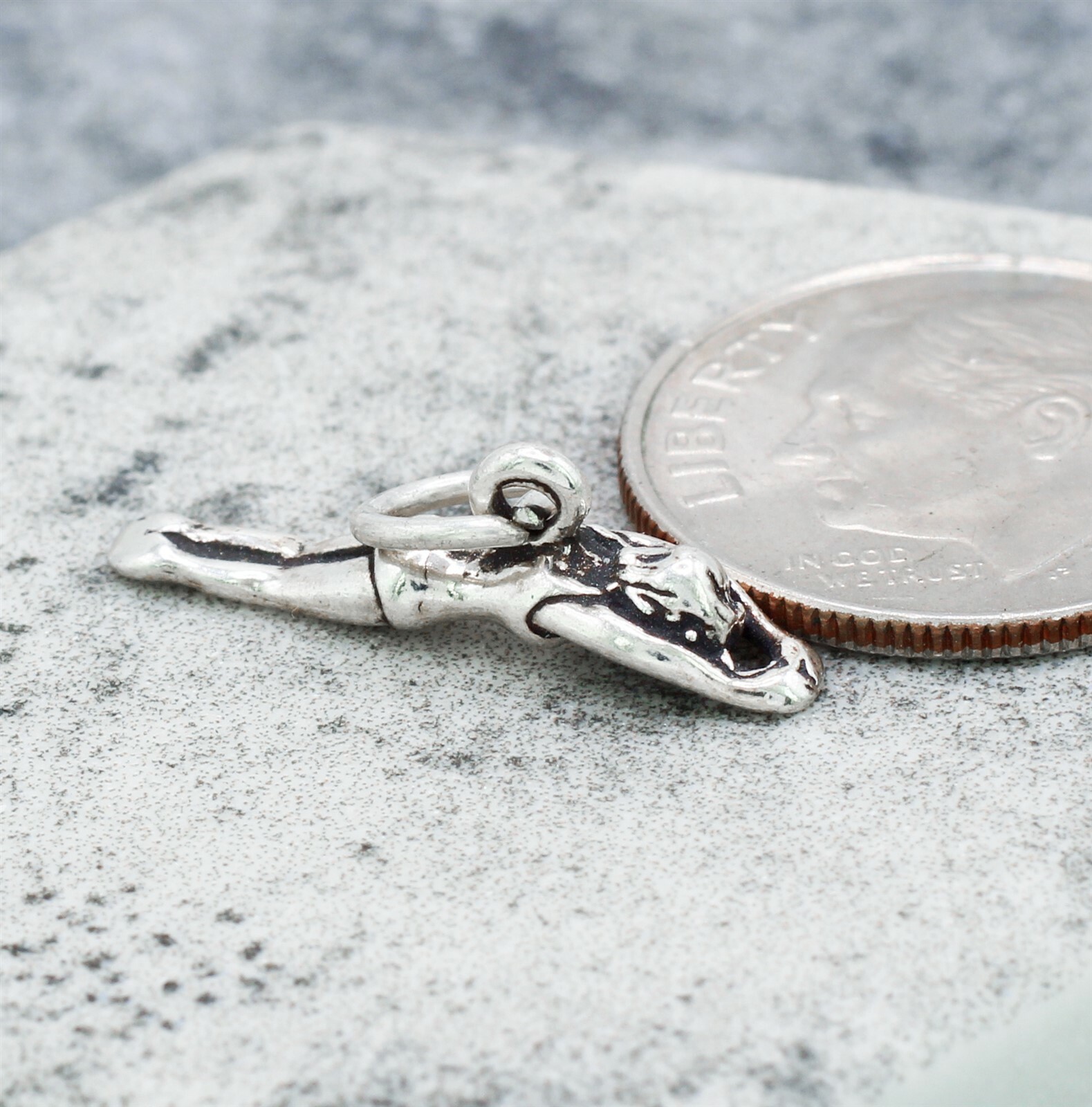 925 Sterling Silver Girl Swimmer Swim Swimming Diver Charm Pendant | eBay