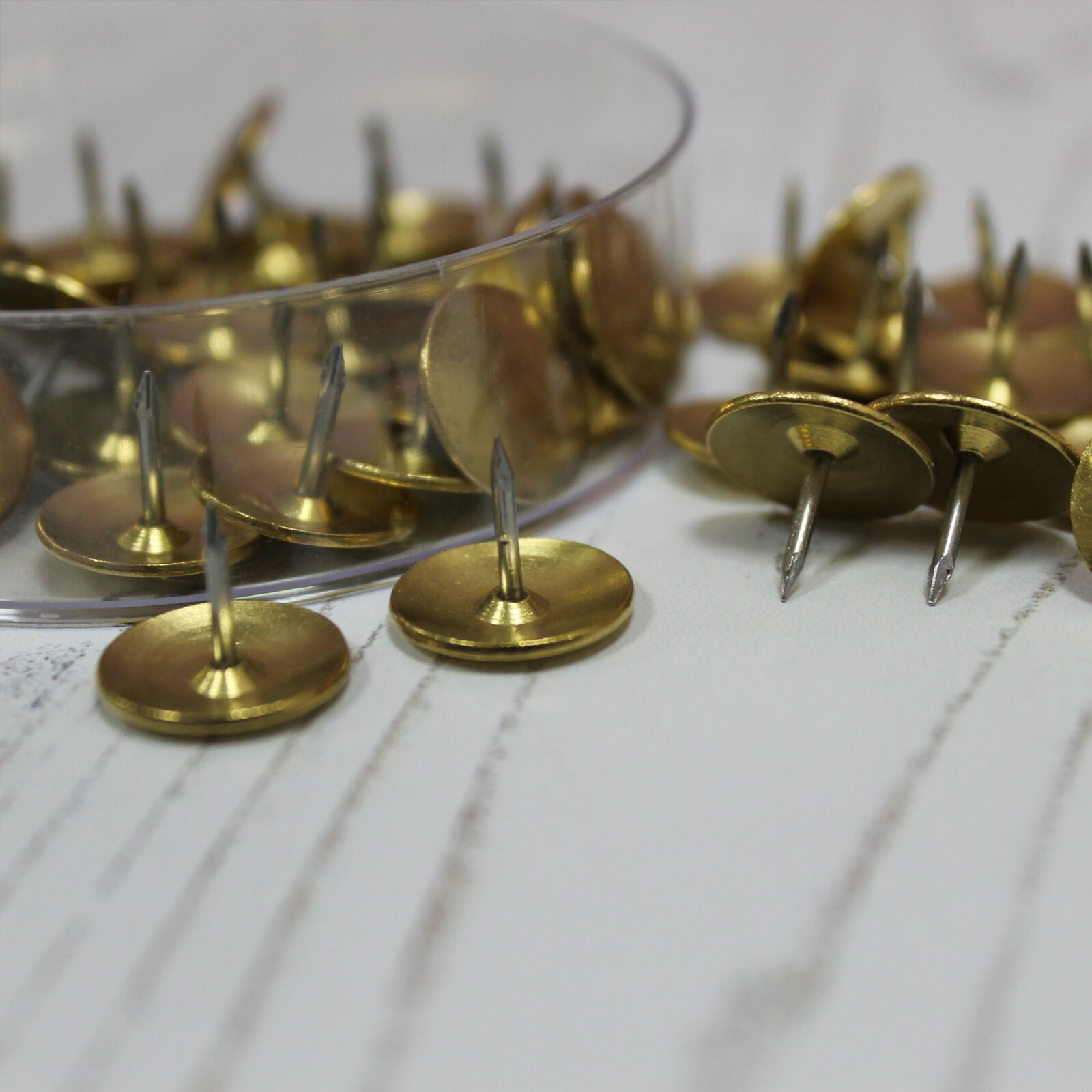 Brass Drawing Pins & Thumb Tacks Nails Brassed Steel 9.5, 11, 12.5, 13 ...