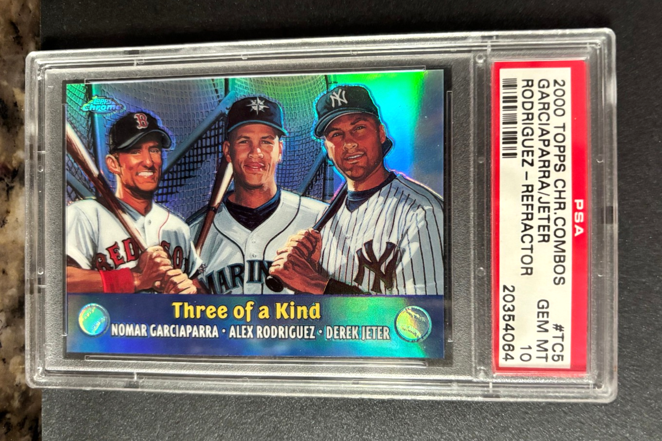 2000 Topps Chrome REFRACTOR TC5 Three of a Kind AROD JETER PSA 10 GEM ...