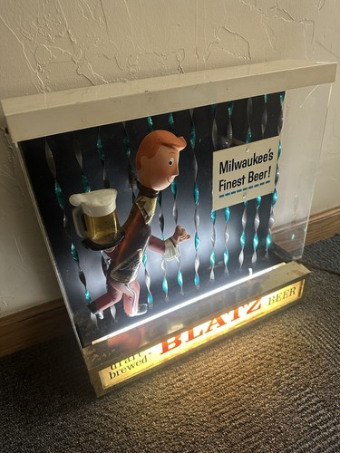 RARE VINTAGE BLATZ BEER BARTENDER MOTION SIGN DISPLAY BAR LIGHT 1960s ...