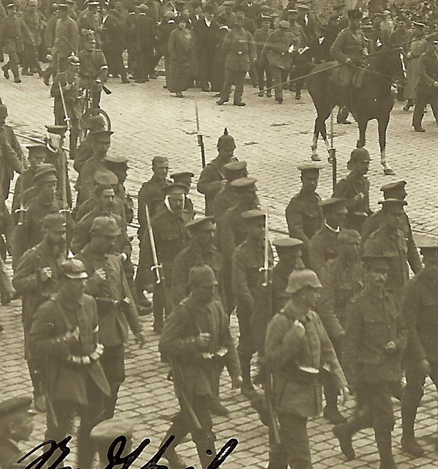 Port. Photo WAR IS OVER! British & French POW Column Marched; LILLE ...