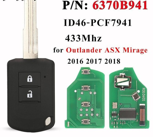 Fits Mitsubishi Outlander 433MHz J166E Complete Transponder Remote Key ...