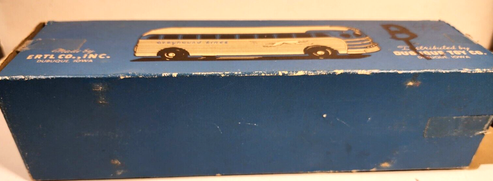 VINTAGE 1950's ERTL GREYHOUND LINES BUS in ORIGINAL BOX DUBUQUE TOY CO ...