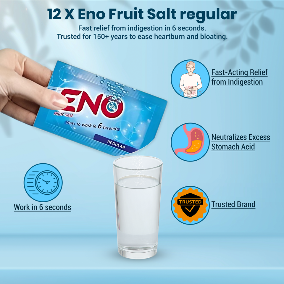 ENO FRUIT SALT 12 SACHETS REGULAR FAST REFRESHING RELIEF | eBay UK