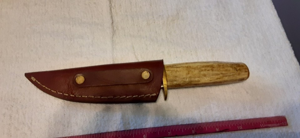 DEER ANTLER KNIFE Hand Made Stag Grip-MADE IN MY SHOP-USA-HUNTING ...