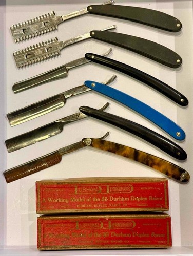 Lot 6 Vintage Straight Razors Durham Geneva Wade & Butcher Shumate ...