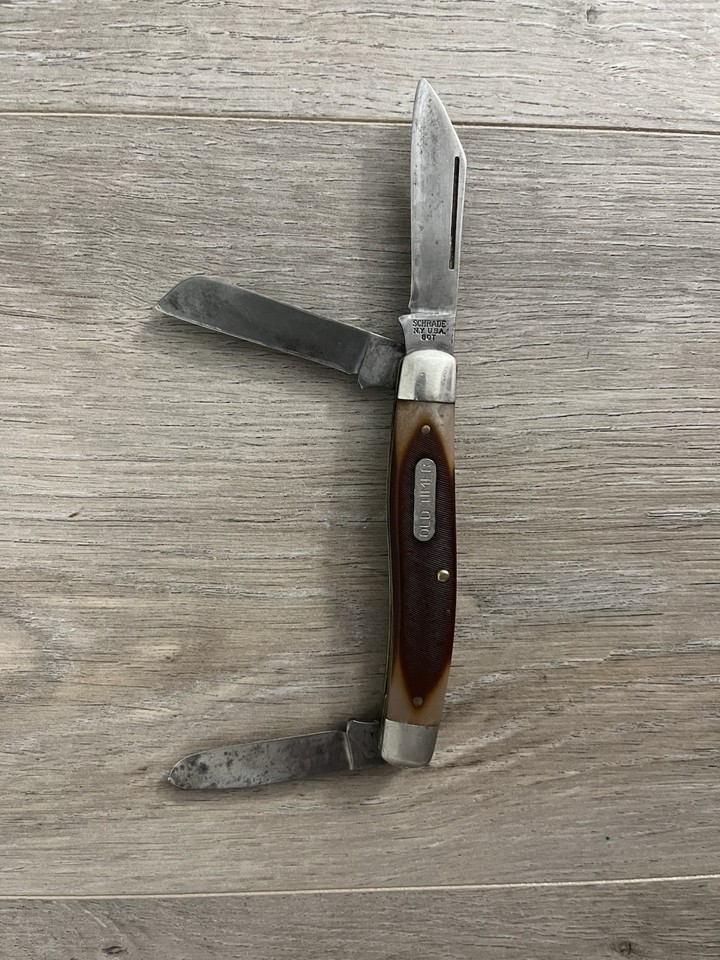 Schrade Old Timer 3-Blade Pocket Knife Vintage, USA, #80T | eBay