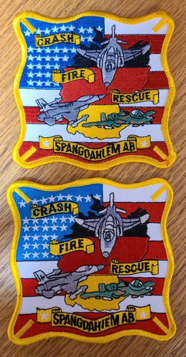 USAF SPANGDAHLEM GERMANY MILITARY AIR BASE 2 Fire Patches FIRE PATCH | eBay
