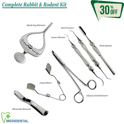 Set Of 7 Surgical Veterinary Rabbit & Rodent Small Animals Teeth ...