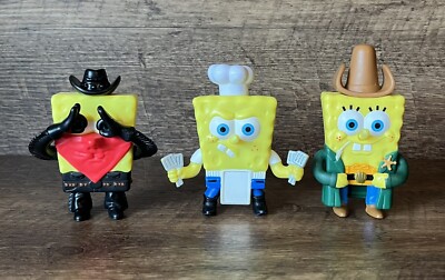 LOT Spongebob Burger King Toys Chef Cowboy Bandit Collectible Ships ...