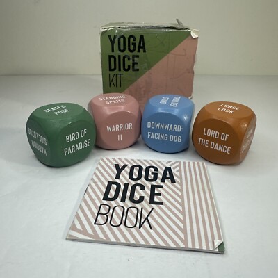 Yoga Dice Kit Professor Puzzle 4 Dice w 24 Poses Wellness Exercise Game ...