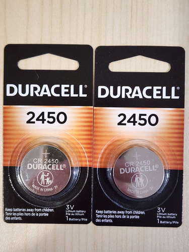 2 Packs DURACELL CR2450 ECR2450 3V Coin Cell Lithium Battery EXP. 01/ ...