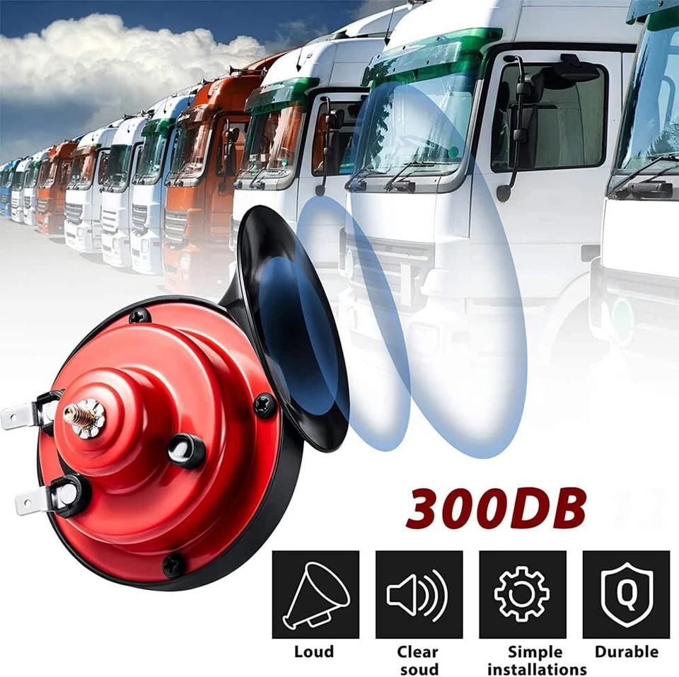 2PCS 300DB Super Loud Train Horns 12V Snail Motorcycle Car Truck Boat ...