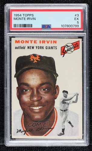 1954 Topps Monte Irvin (White Back) #3 PSA 5 HOF | eBay