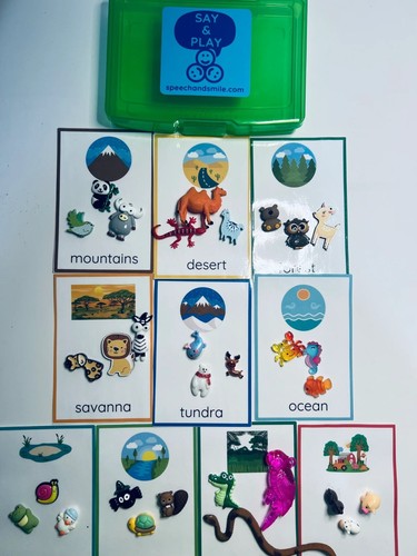 Animal Habitats Kit with Mini Animal Trinkets LANGUAGE Task Box Objects ...