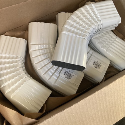 12Pk- Gutter Side Elbow, Style B, 75 Degree, White Aluminum, 3 x 4-In ...