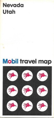 1968 MOBIL Road Map NEVADA UTAH Lake Tahoe Reno Las Vegas Salt Lake ...