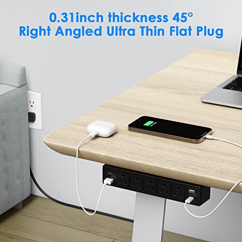 20W USB C Under Desk Power Strip Mountable,Total 40W Fast Charging ...