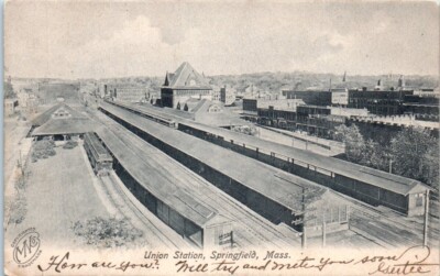 UNION STATION Springfield, Massachusetts MA c1914 UDB railroad ...