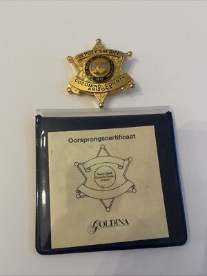 Gode Police Badge Replica Arizona Coconino County Deputy Goldina 90’s ...