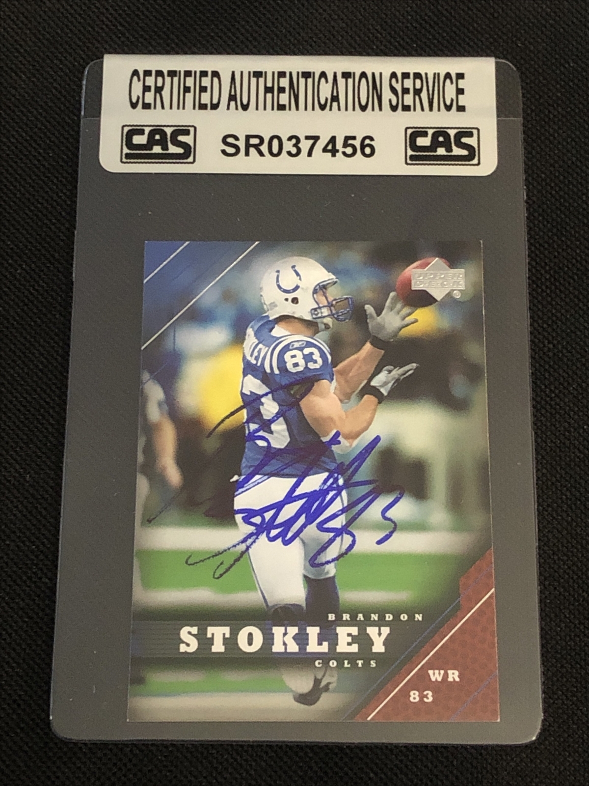 BRANDON STOKLEY 2005 UPPER DECK SIGNED AUTOGRAPHED CARD COLTS CAS ...