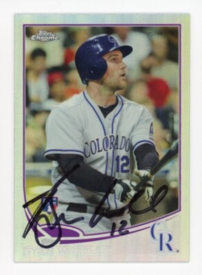 SIGNED BASEBALL CARD AUTO TOPPS CHROME 2013 REFRACTOR RYAN WHEELER #71 ...